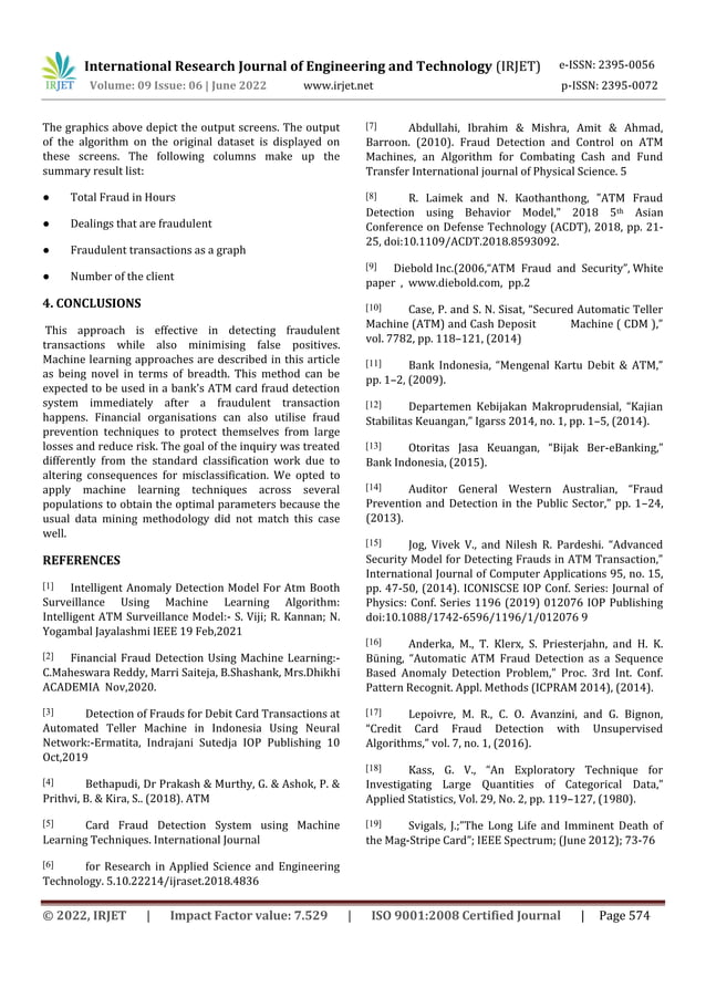 Atm Fraud Detection System Using Machine Learning Algorithms Pdf