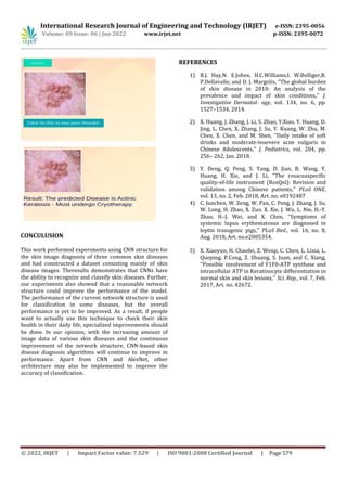 DETECTION AND CLASSIFICATION OF SKIN DISEASE USING DEEP LEARNING | PDF