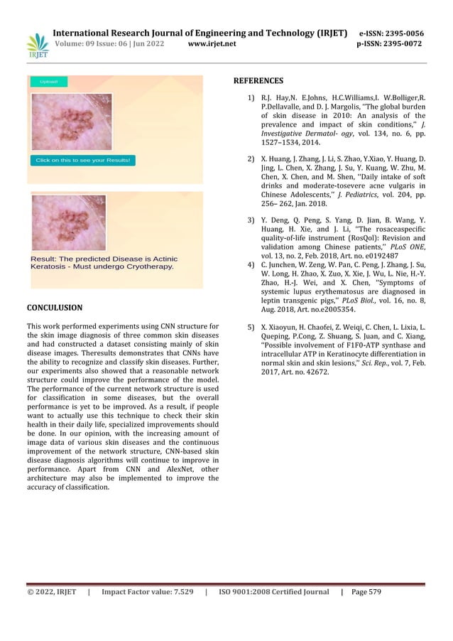 Detection And Classification Of Skin Disease Using Deep Learning Pdf Skin And Dermatology