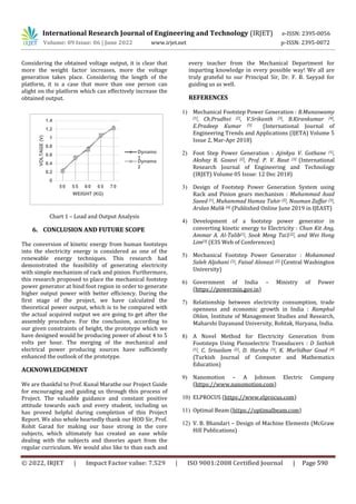 Design and Development of Foot Step Power Generator as an Alternative ...
