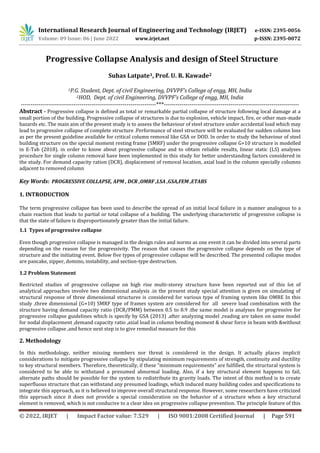 Progressive Collapse Analysis and design of Steel Structure | PDF
