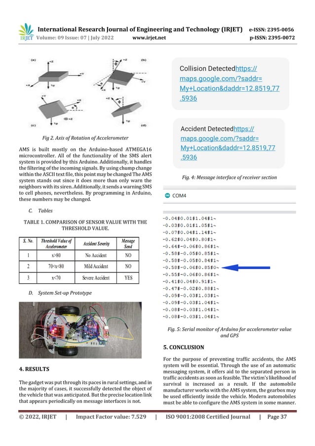 SMART ACCIDENT DETECTION AND ALERT MESSAGE SYSTEM | PDF | Injuries ...