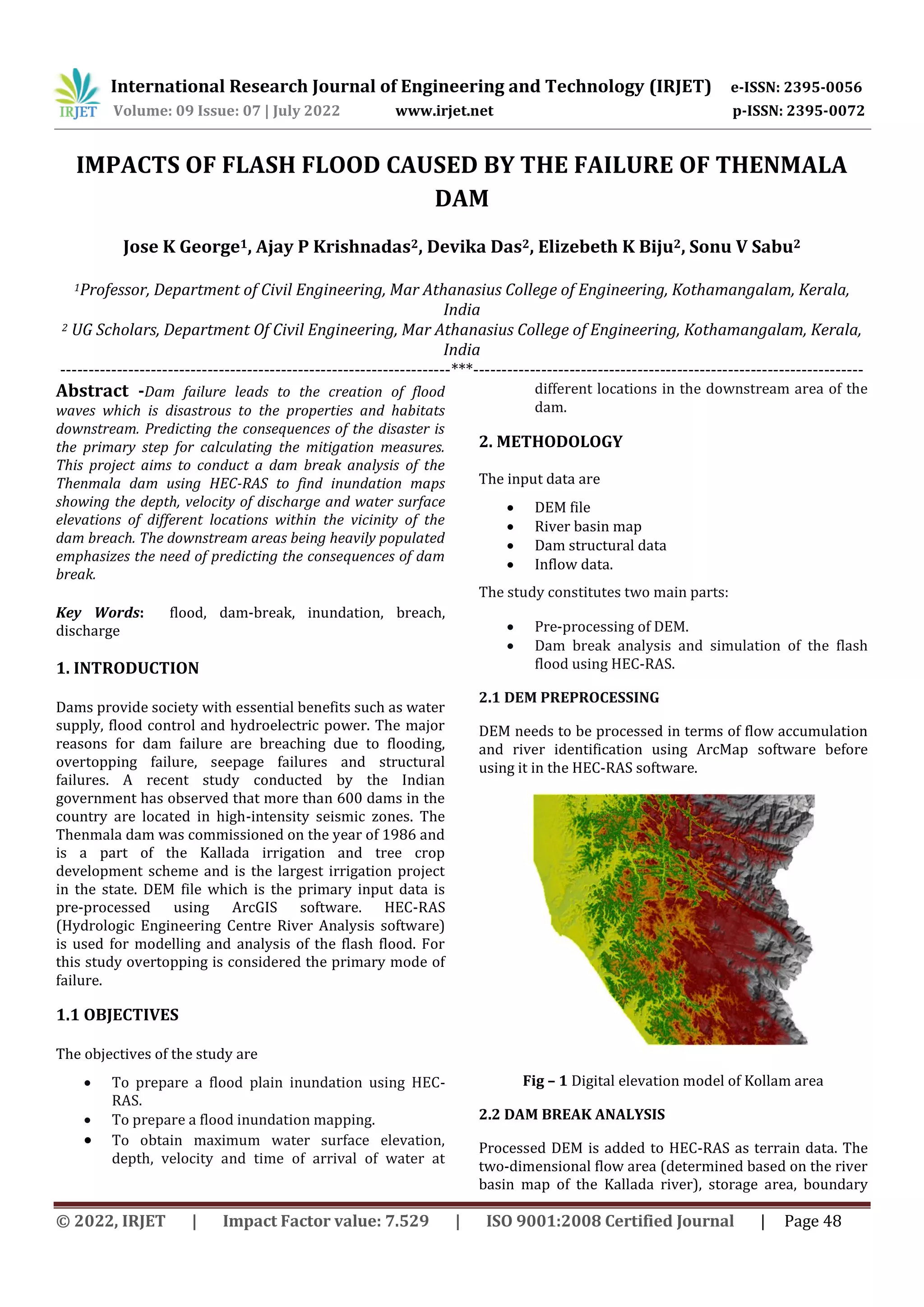 IMPACTS OF FLASH FLOOD CAUSED BY THE FAILURE OF THENMALA DAM | PDF