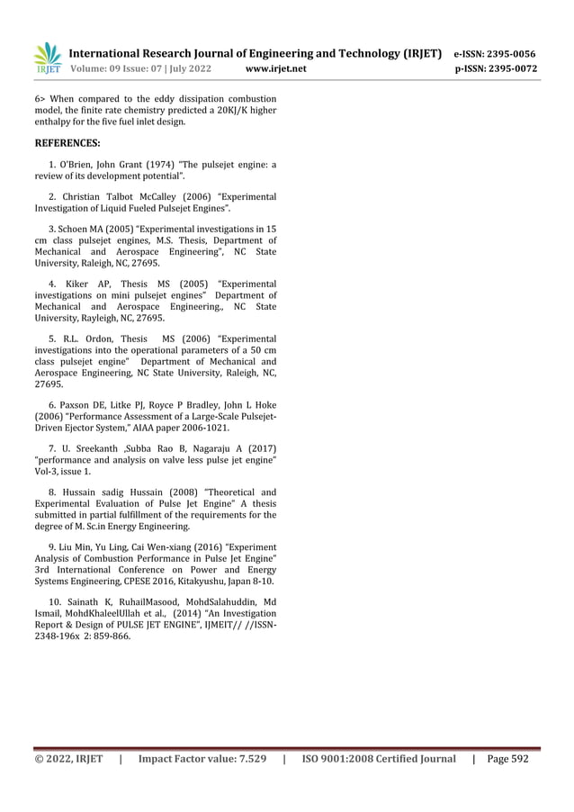 COMPUTATIONAL FLUID DYNAMIC ANALYSIS OF A PULSE JET ENGINE | PDF