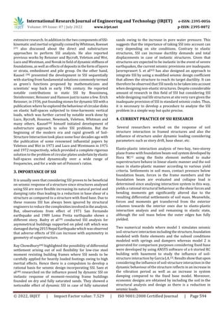 EFFECT OF SOIL STRUCTURE INTERACTION ON DYNAMIC BEHAVIOUR OF STRUCTURES- A REVIEW | PDF