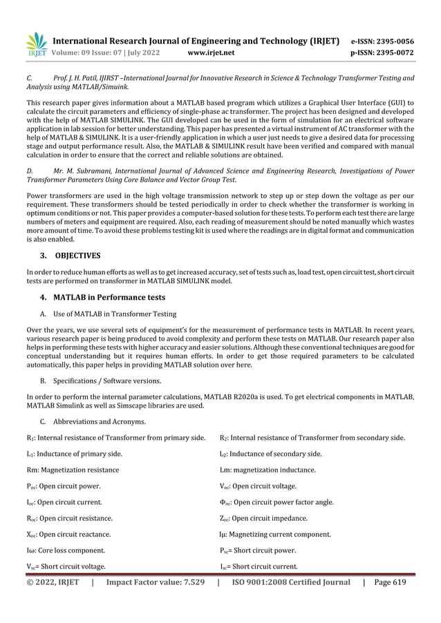 Multiple Tests On Transformer With The Help Of Matlab Simulink Pdf Computer Software And