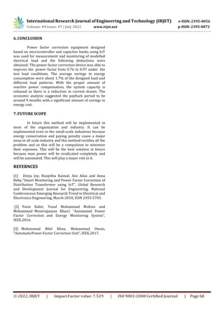 POWER FACTOR MONITORING AND CONTROLLING FOR INDUSTRIAL LOAD USING IOT | PDF