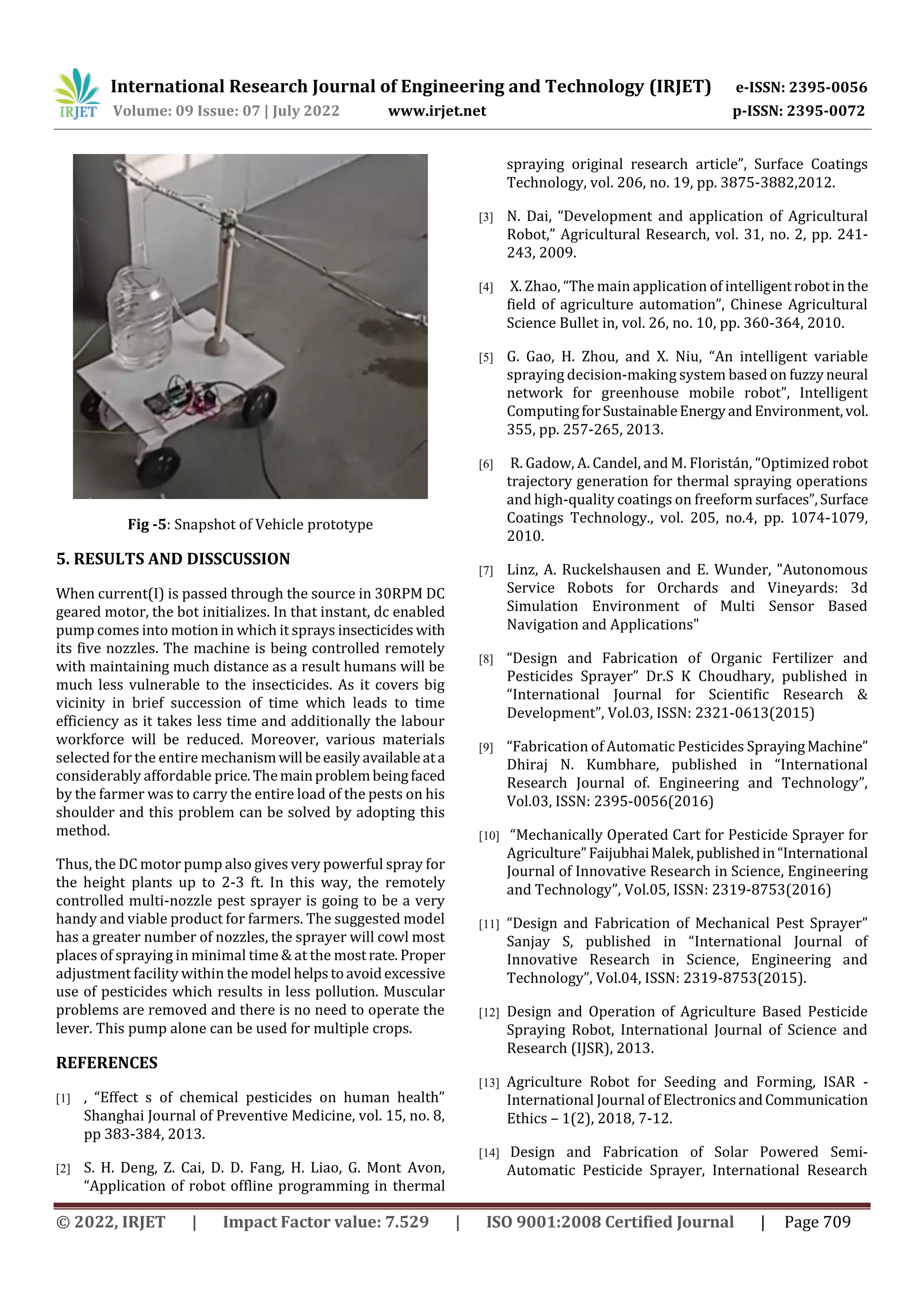 Smart Pesticide Spraying Robot | PDF