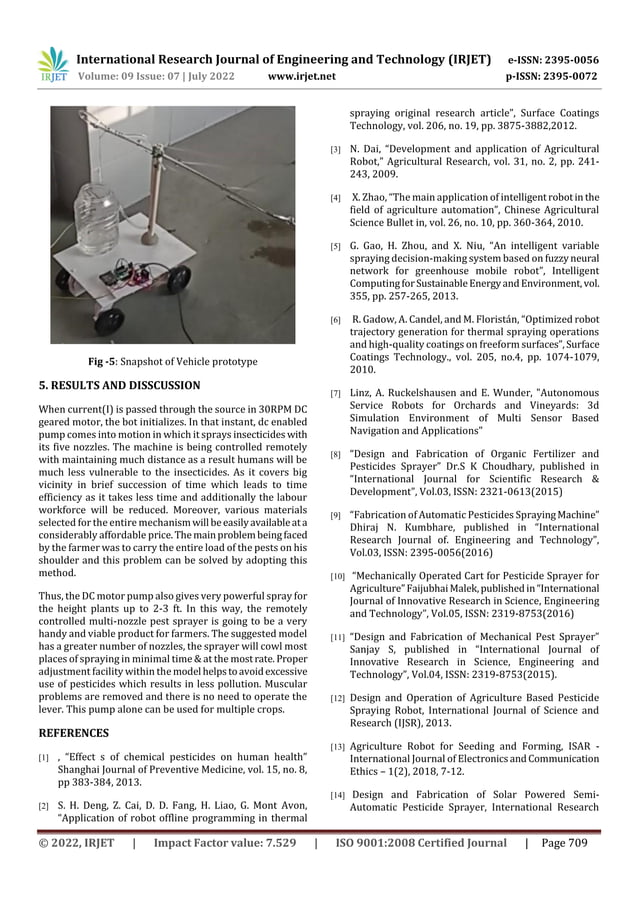 Smart Pesticide Spraying Robot | PDF | Agriculture | Industries