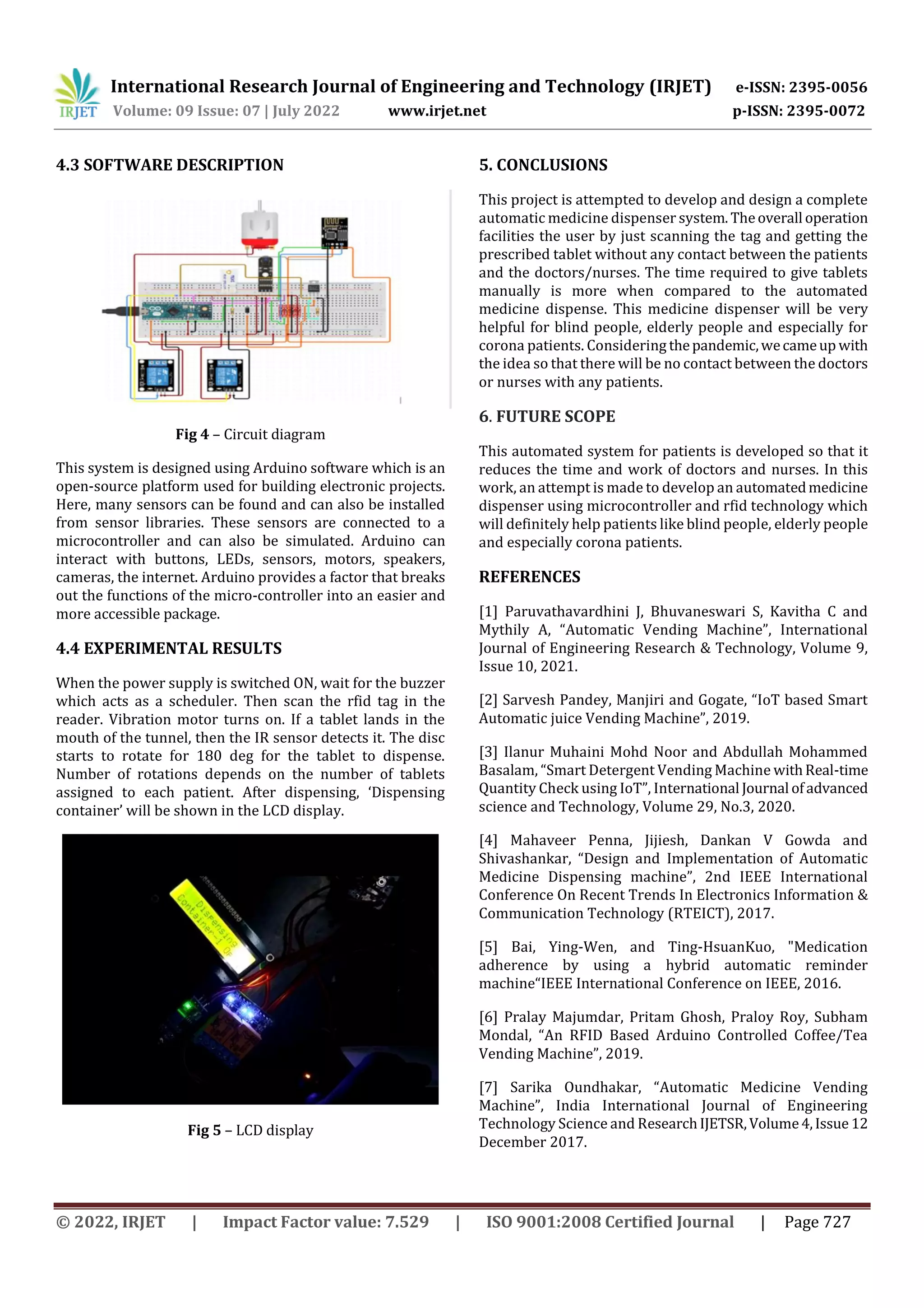Automated Medicine Dispenser using IoT Technology | PDF