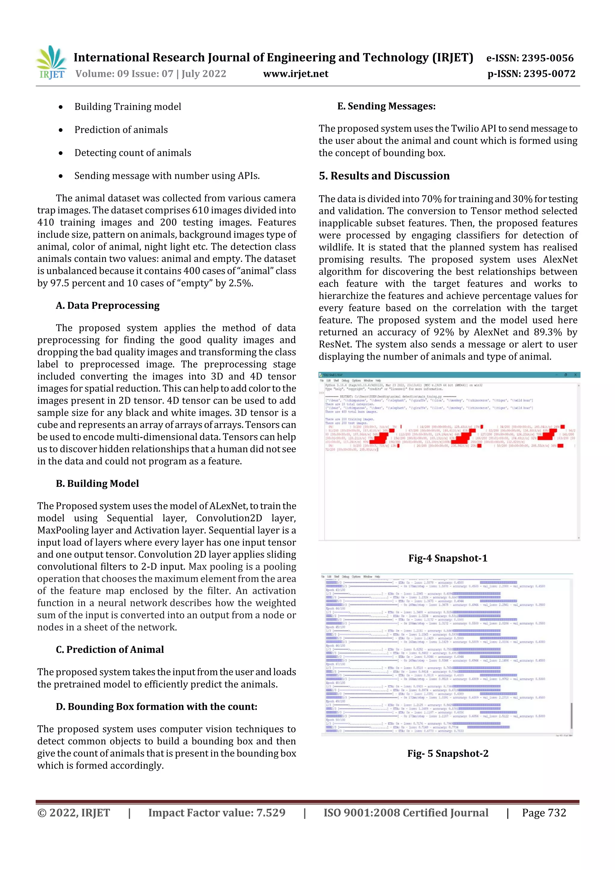 Wildlife Detection System using Deep Neural Networks | PDF
