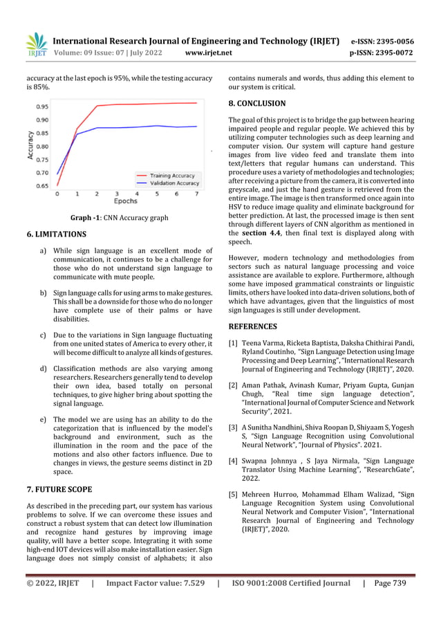 SIGN LANGUAGE INTERFACE SYSTEM FOR HEARING IMPAIRED PEOPLE | PDF