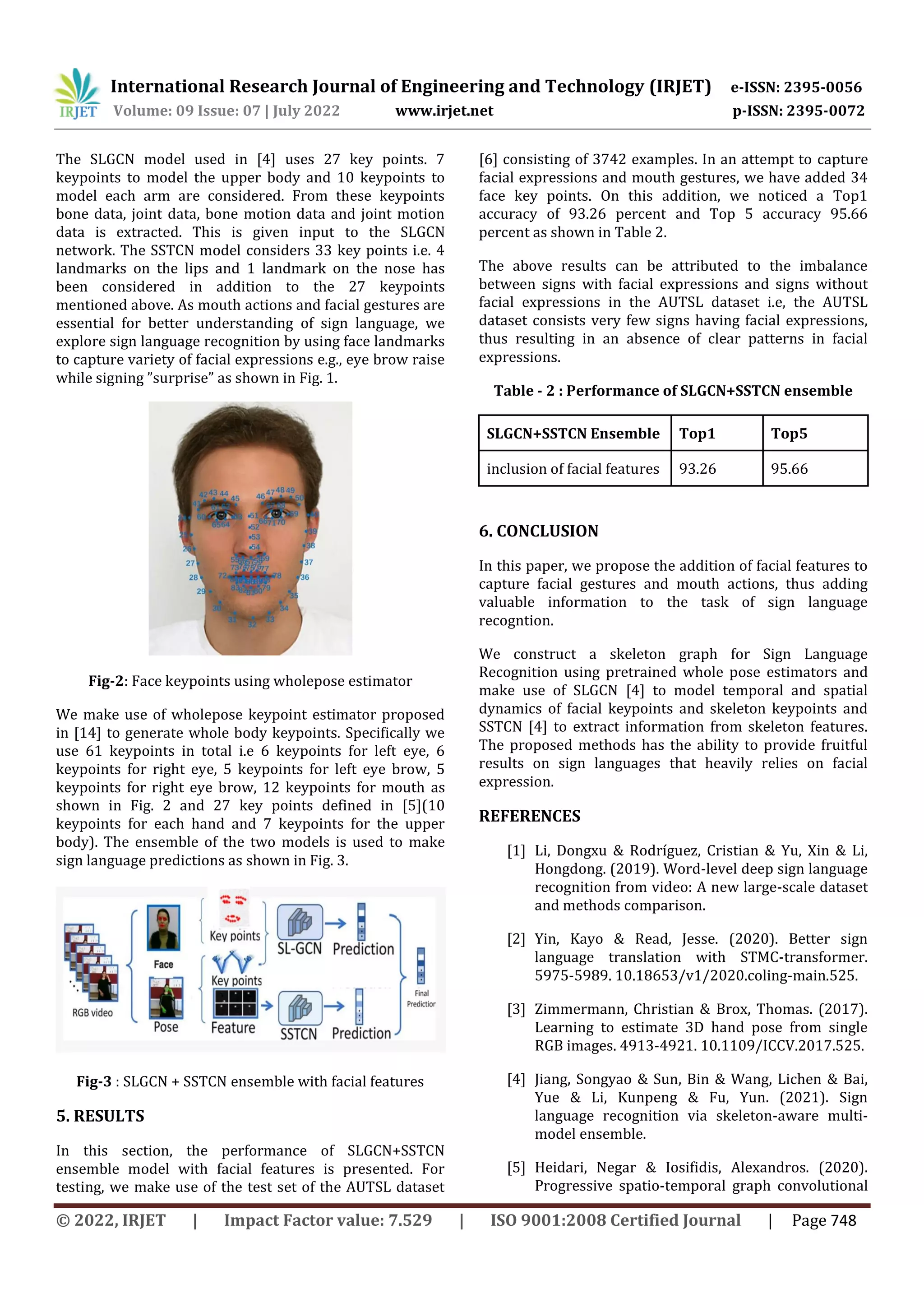 Sign Language Recognition using Facial Gesture and Skeleton Keypoints | PDF