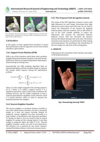 KANNADA SIGN LANGUAGE RECOGNITION USINGMACHINE LEARNING | PDF