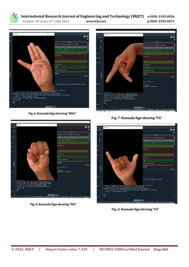 KANNADA SIGN LANGUAGE RECOGNITION USINGMACHINE LEARNING | PDF