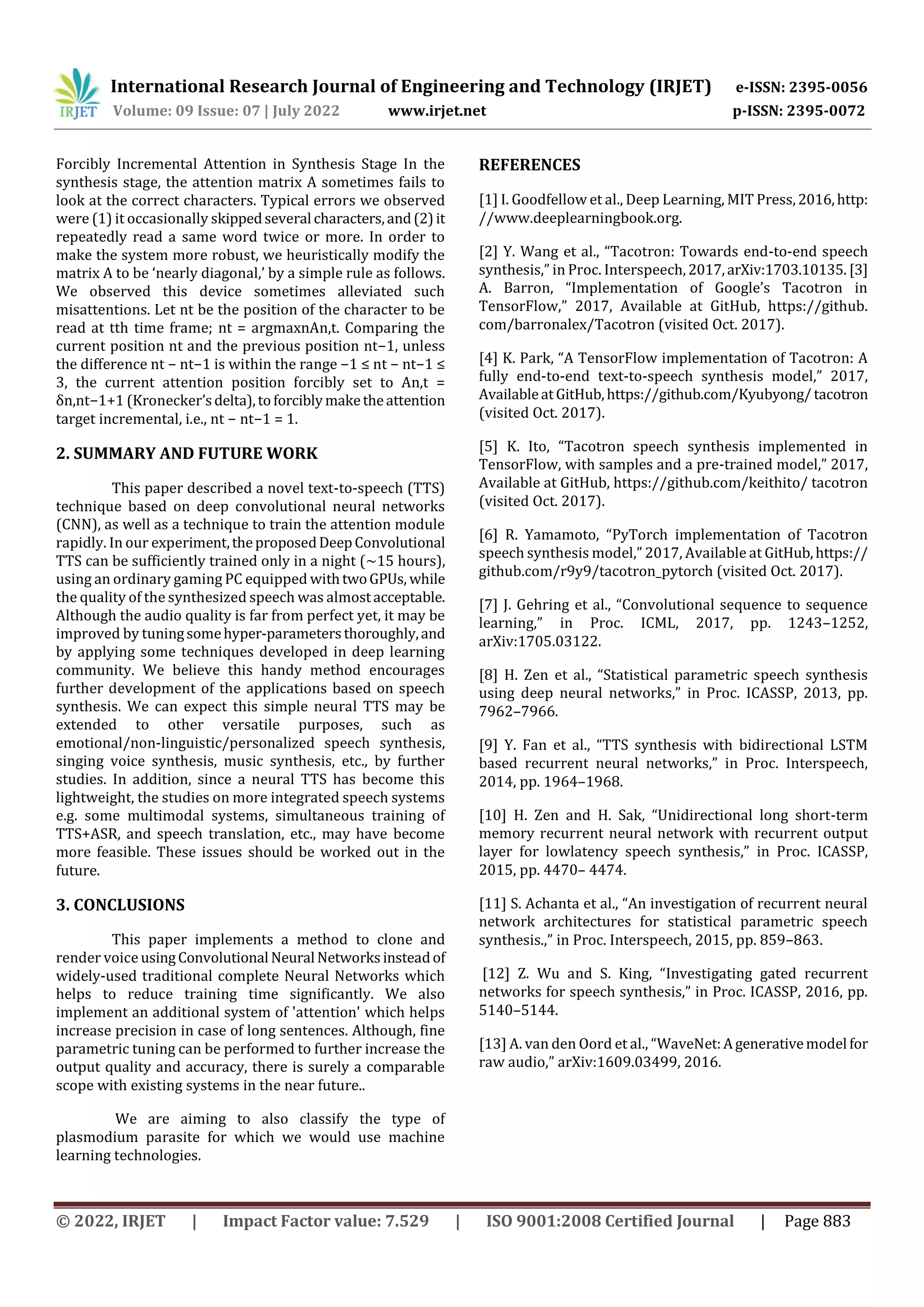 Rendering Of Voice By Using Convolutional Neural Network And With The Help Of Text-To-Speech ...