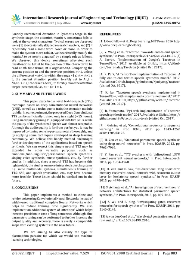 Rendering Of Voice By Using Convolutional Neural Network And With The Help Of Text-To-Speech ...