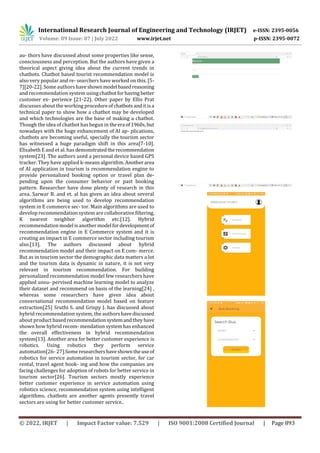 TOURS AND TRAVEL RECOMMEND SYSTEM USING MACHINE LEARNING TECHNIQUES | PDF