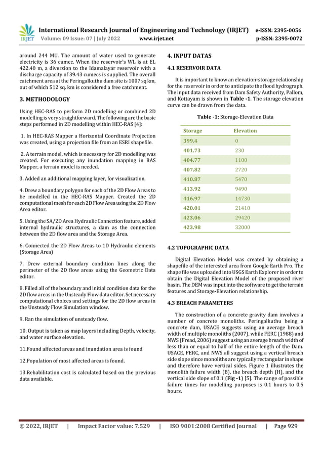 Dam Break Analysis of Peringalkuthu Dam, Thrissur Using HEC-RAS | PDF ...