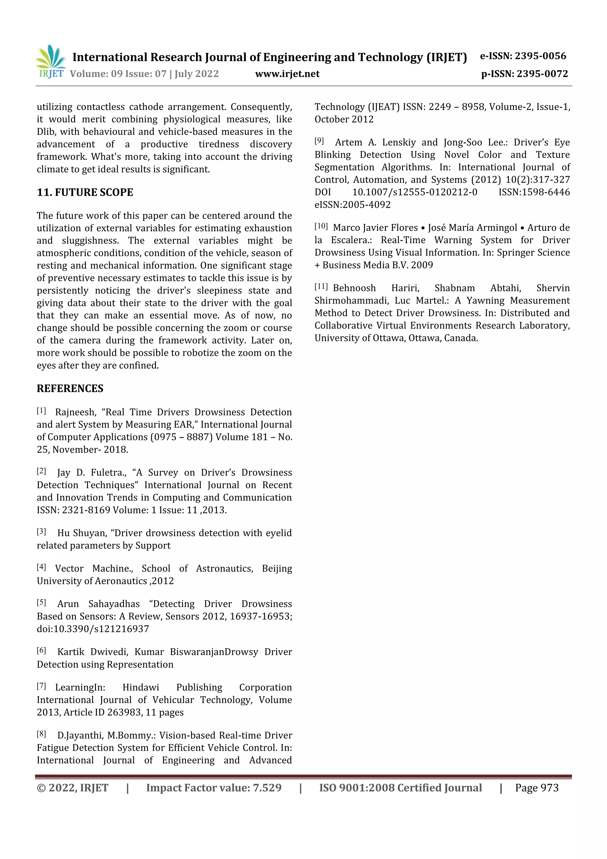 Realtime Car Driver Drowsiness Detection using Machine Learning Approach | PDF
