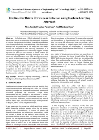 Realtime Car Driver Drowsiness Detection using Machine Learning ...