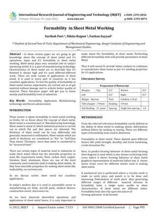 Formability in Sheet Metal Working | PDF