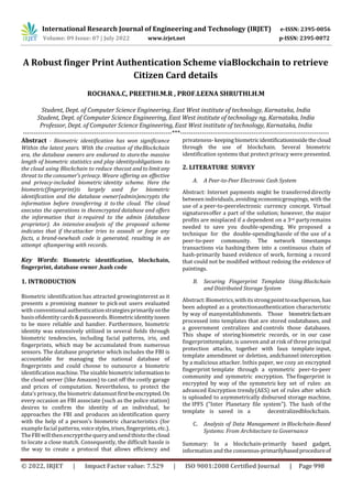 A Robust finger Print Authentication Scheme viaBlockchain to retrieve Citizen Card details | PDF ...