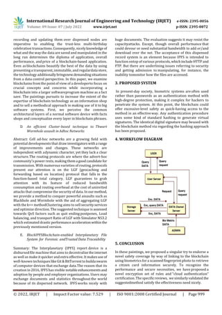 A Robust finger Print Authentication Scheme viaBlockchain to retrieve Citizen Card details | PDF ...