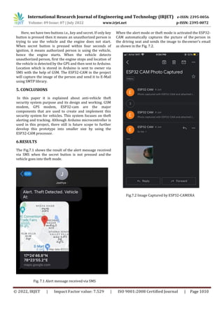 Implementation Of Vehicle Theft Detection and Identification System | PDF