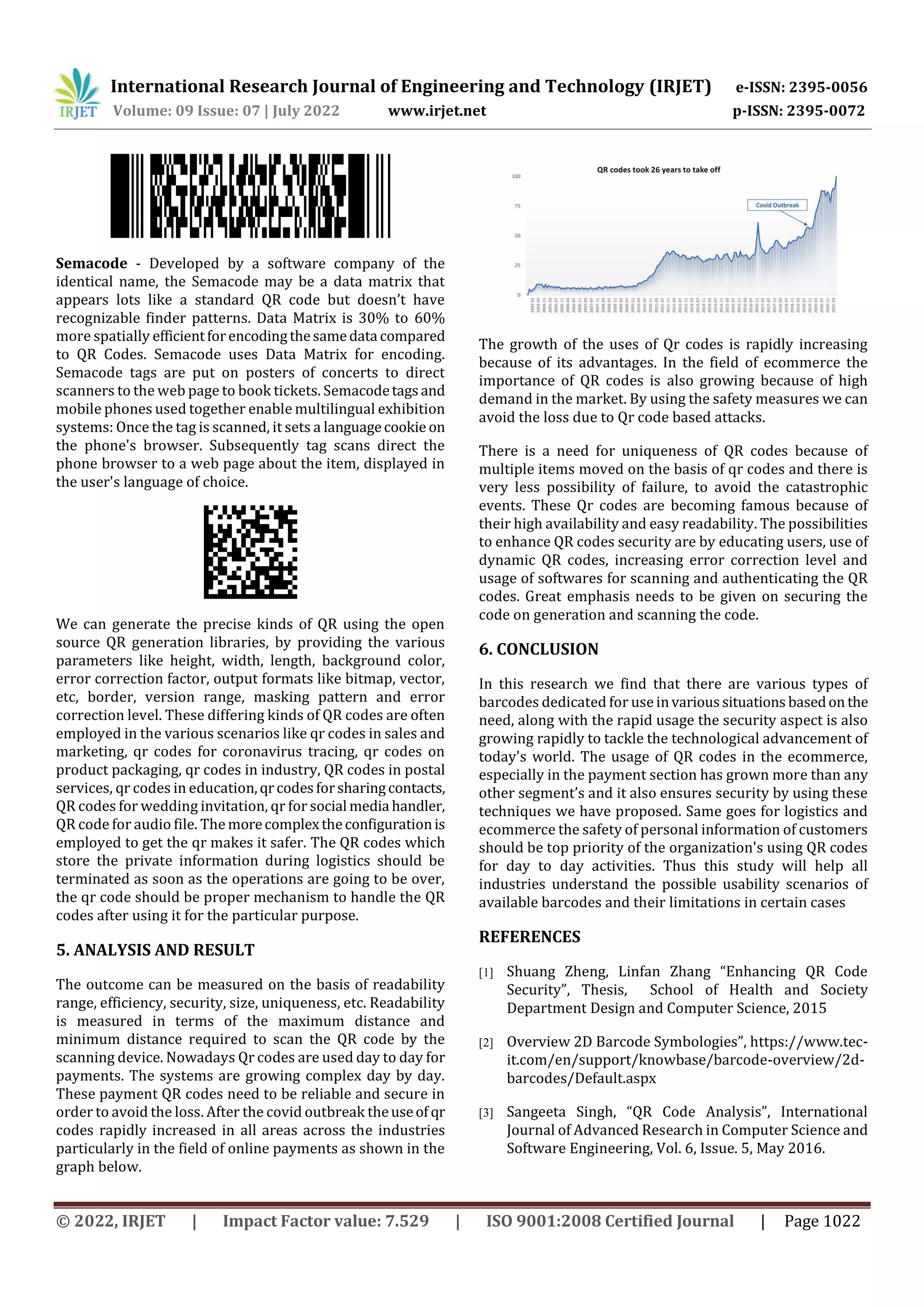 Review of Types and Analysis of Two Dimensional Bar Codes in Logistics and E-Commerce | PDF