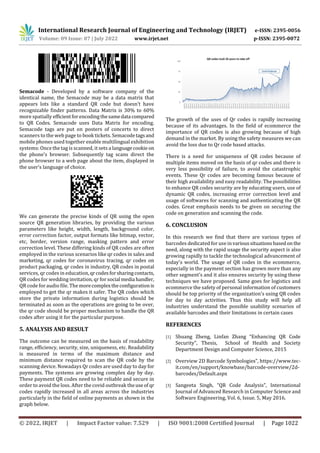 Review of Types and Analysis of Two Dimensional Bar Codes in Logistics and E-Commerce | PDF