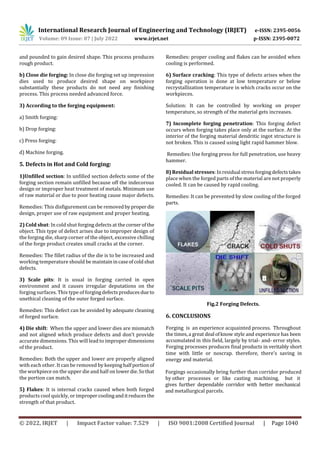 An Overview of Forging Process and Defects in Hot and Cold Forging | PDF