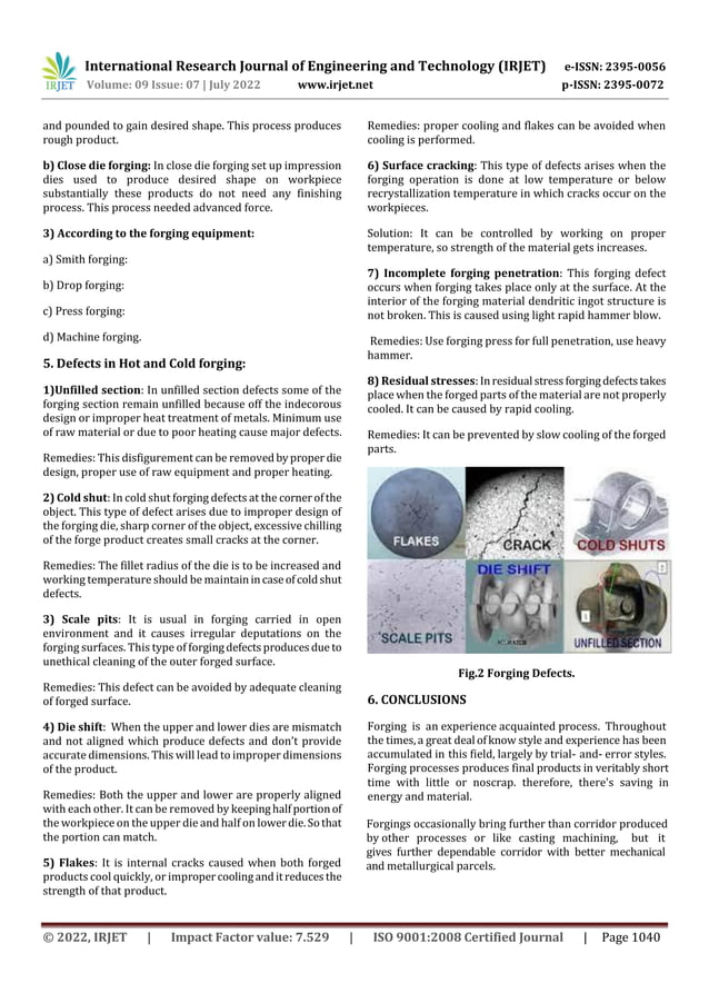 An Overview of Forging Process and Defects in Hot and Cold Forging | PDF