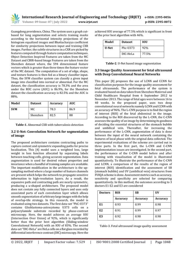 Performance Comparison Analysis for Medical Images Using Deep Learning Approaches | PDF ...