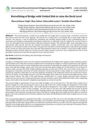 Retrofitting of Bridge with Voided Slab to raise the Deck Level | PDF