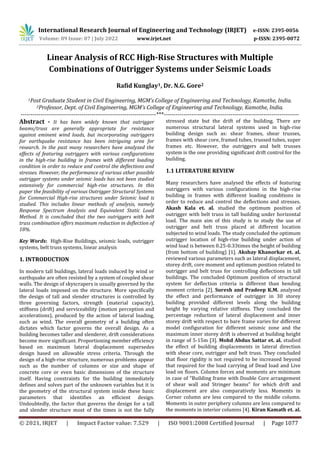 Linear Analysis of RCC High-Rise Structures with Multiple Combinations of Outrigger Systems ...