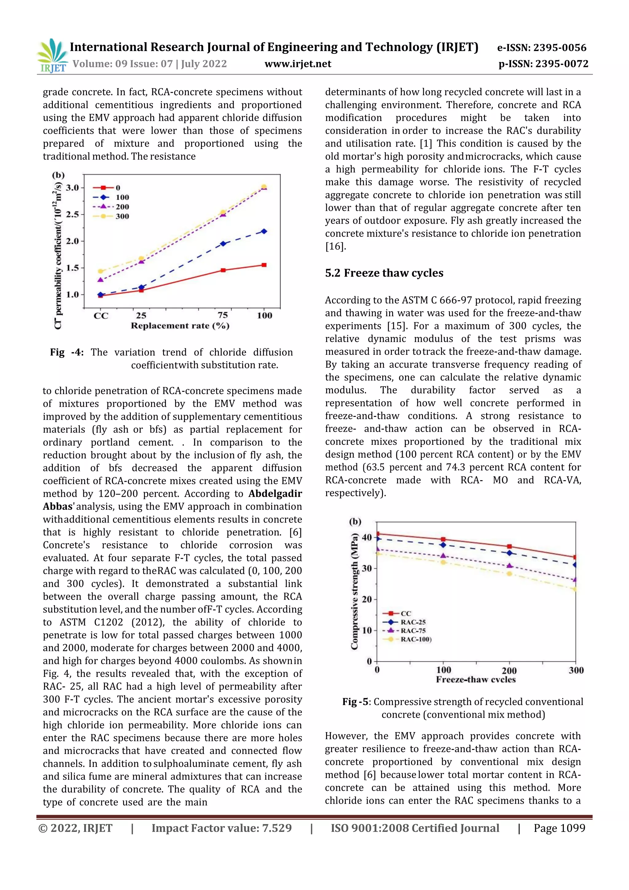 Durability of Recycled Aggregate Concrete with Conventional and Equivalent Mortar Volume Method ...