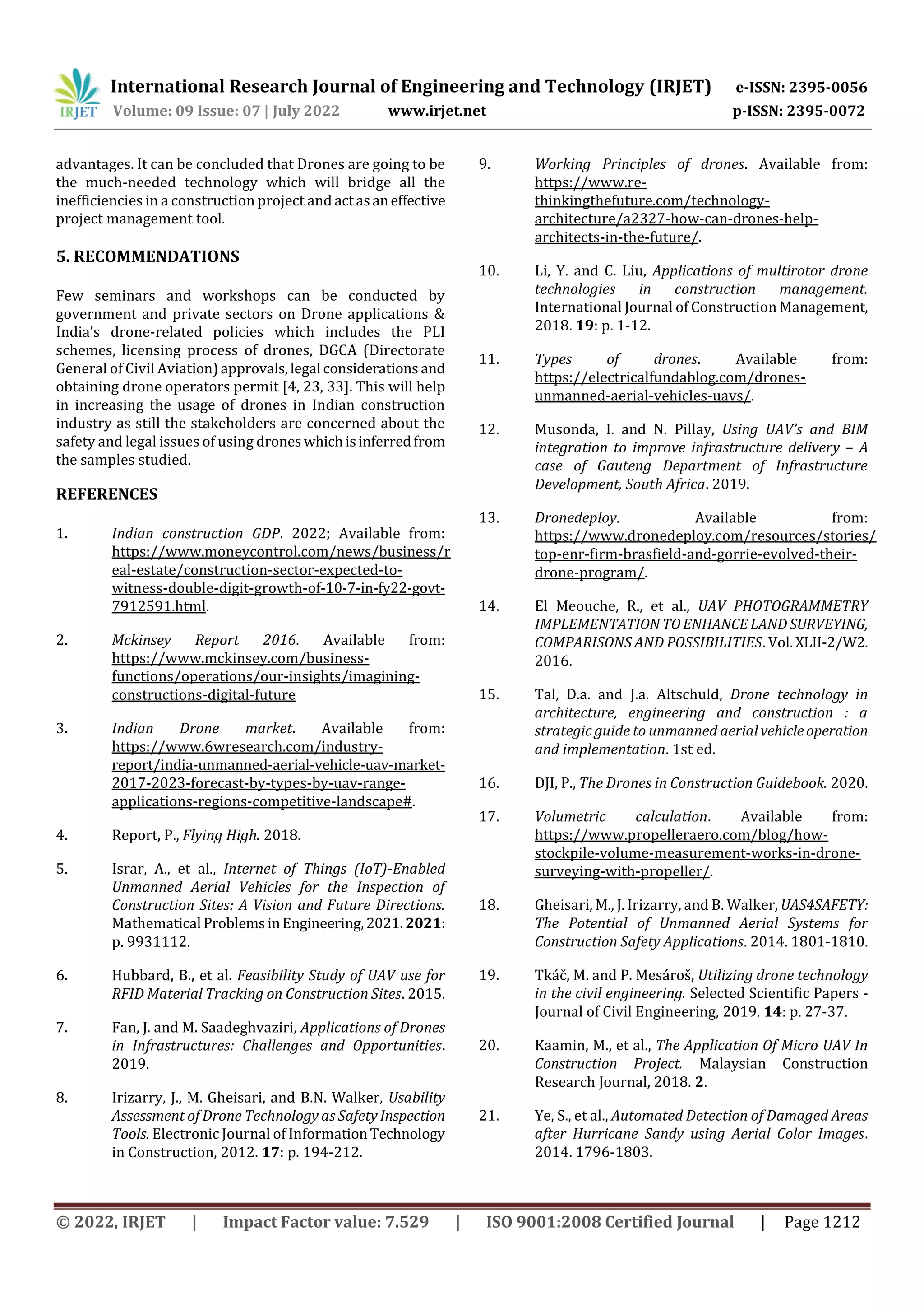 RISE OF DRONES IN INDIAN CONSTRUCTION INDUSTRY | PDF