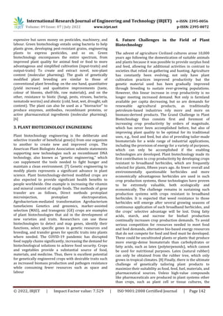 A Review on Future Challenges in the field of Plant Biotechnology | PDF ...