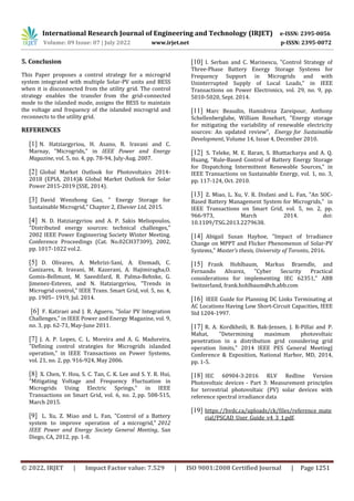 1MWH SOLAR PLANT CONNECTED TO MICROGRID WITH BESS CONTROLLER | PDF