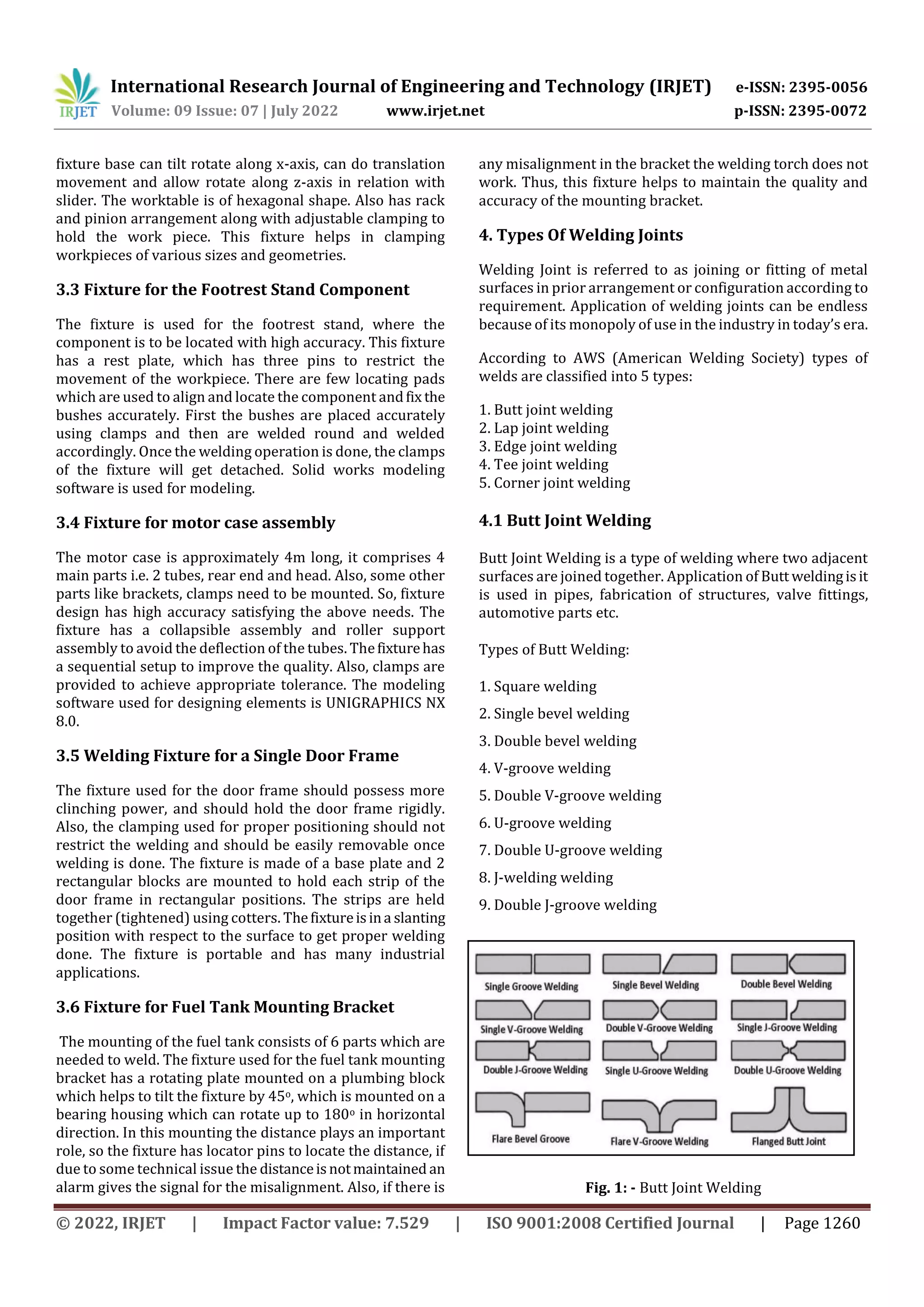 Overview on Welding Fixtures, Welding Joints, Welding Defects and CO2 ...
