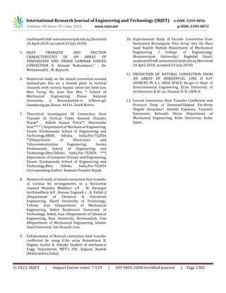 EXPERIMENTAL INVESTIGATION OF HEAT TRANSFER BY FORCE CONVECTION ON ALLUMINIUM CASTED V-SHAPED ...