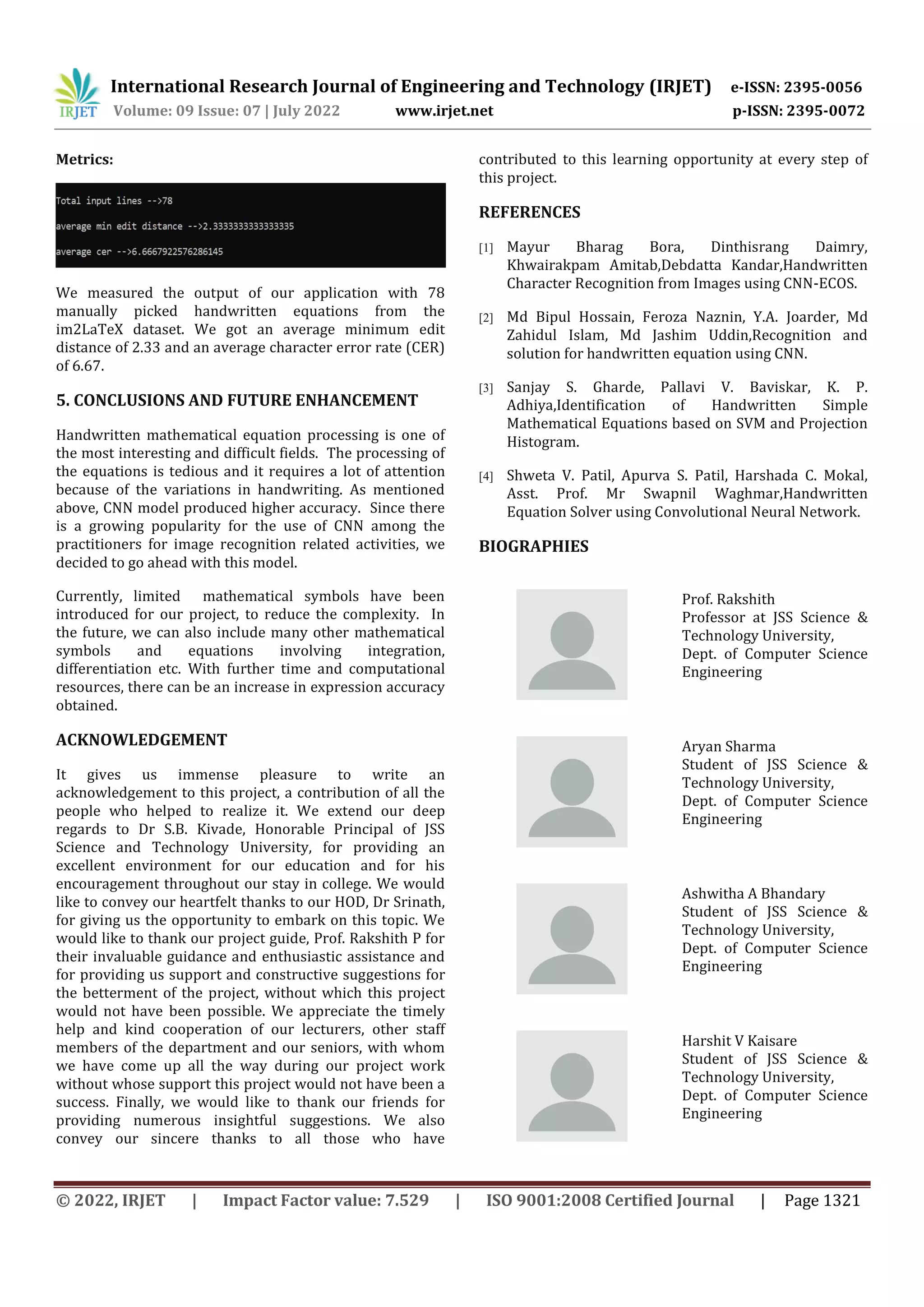 Generating LaTeX Code for Handwritten Mathematical Equations using Convolutional Neural Network ...