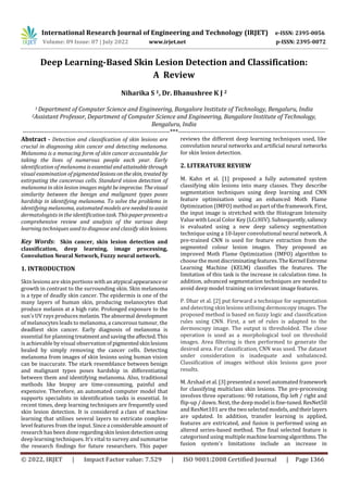 Deep Learning-Based Skin Lesion Detection and Classification: A Review | PDF