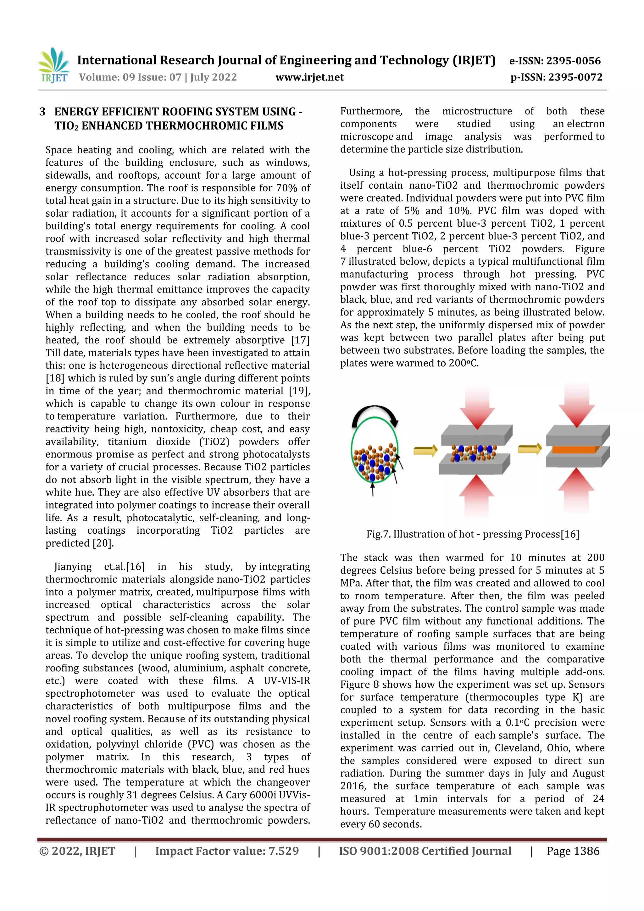 A REVIEW ON ENERGY EFFICIENT BUILDINGS - USING PHASE CHANGE MATERIALS, GREEN ROOFS AND HEAT ...