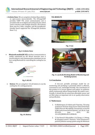 Portable Air Purifier Monitoring And Controlling System | PDF