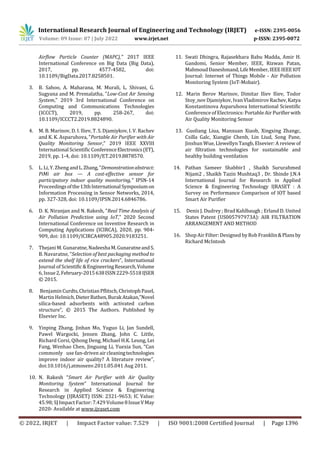 Portable Air Purifier Monitoring And Controlling System | PDF