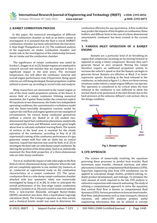 COMPUTATIONAL ANALYSIS OF FLAME STABILIZATION IN RAMJET ENGINE COMBUSTION CHAMBER | PDF ...