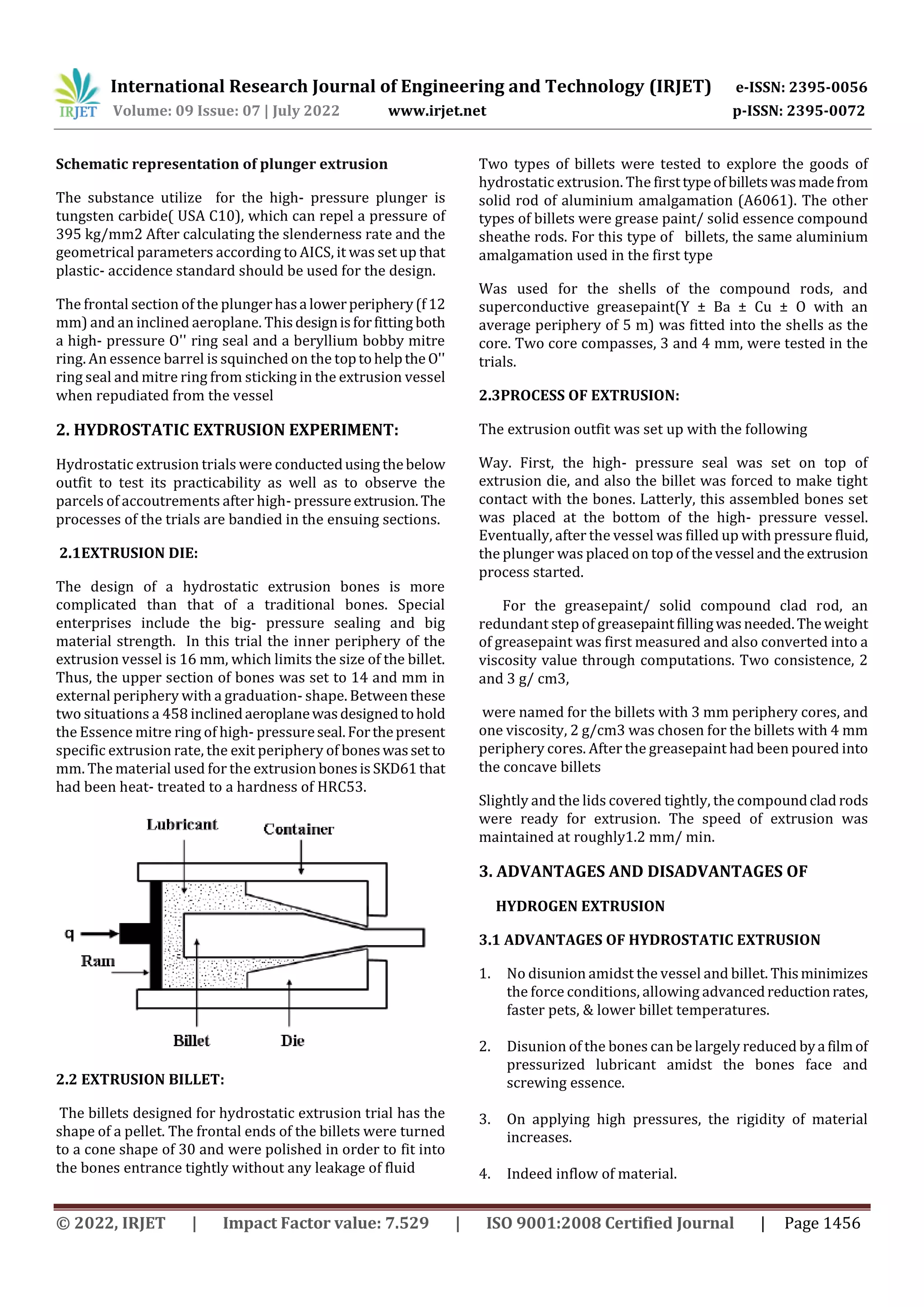 An Overview Of Hydrostatic Extrusion Process | PDF
