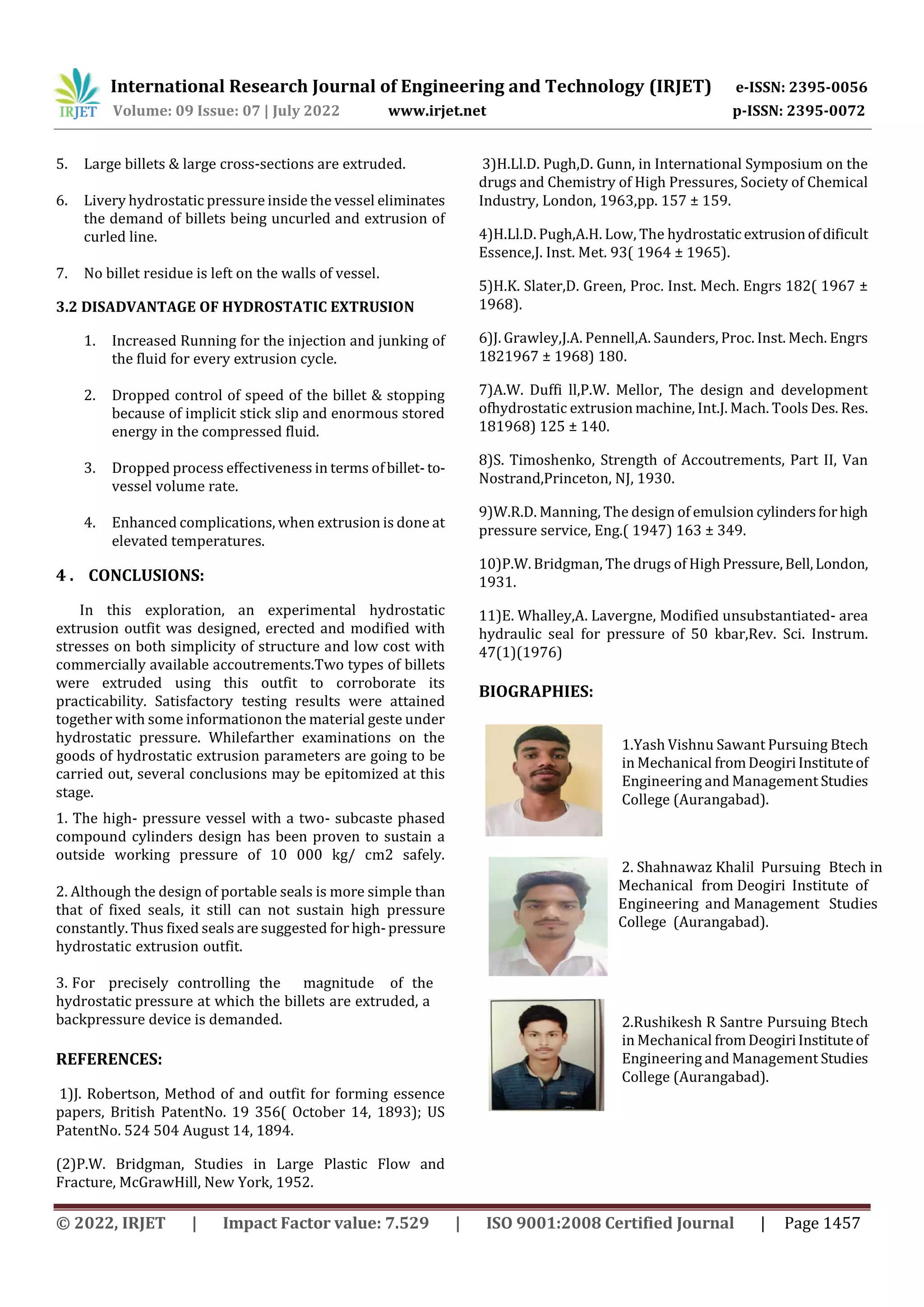 An Overview Of Hydrostatic Extrusion Process | PDF